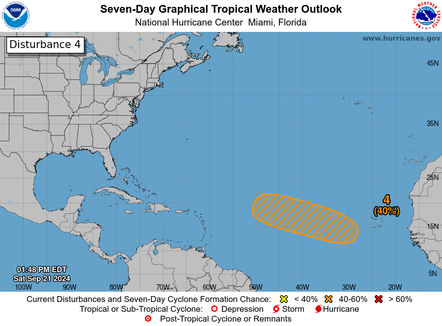 Tropical wave moving across Florida into Gulf of Mexico. See impact